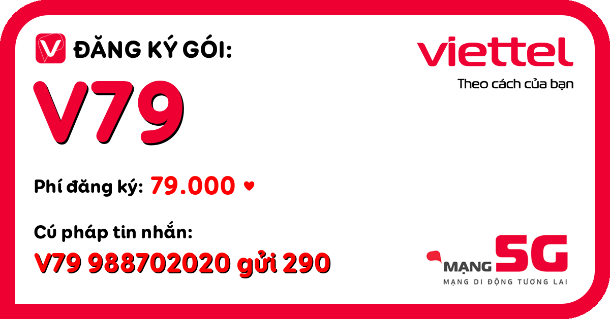 Đăng ký gói V79 Viettel - Gói Trả Trước V79